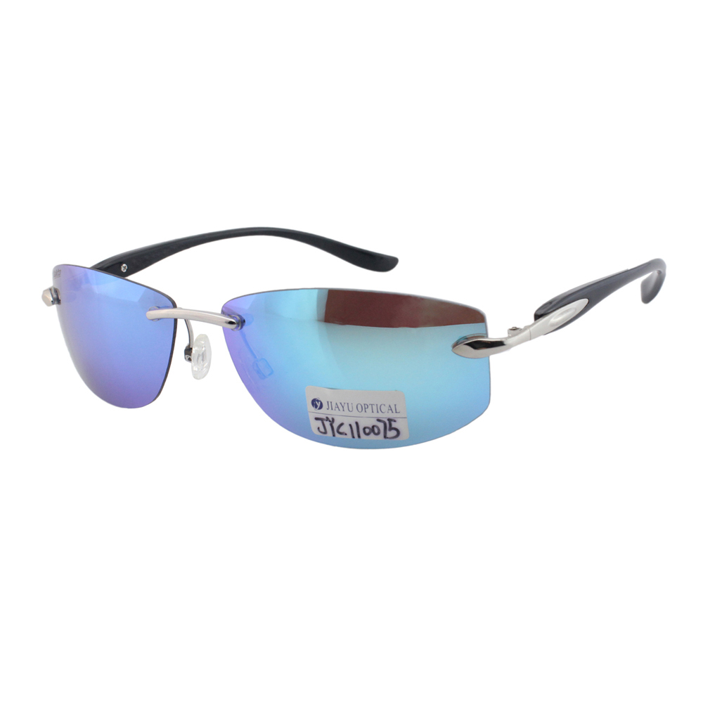 Fashionable Retro Multi Color Rimless Ce Uv400 Sunglasses For Men Jiayu